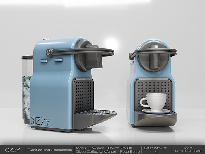 Second Life Marketplace - [[OZZY]] Espresso Machine Ishwari - Blue